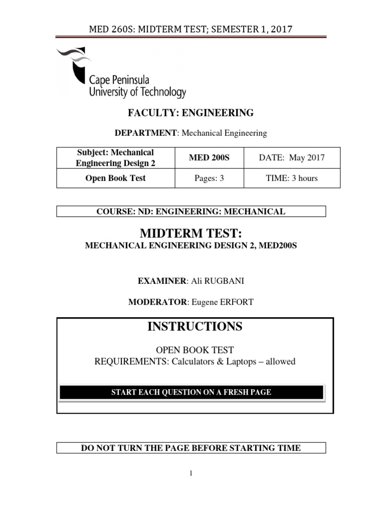 Sample MED260S - Questions | PDF | Applied And Interdisciplinary Physics | Building Engineering