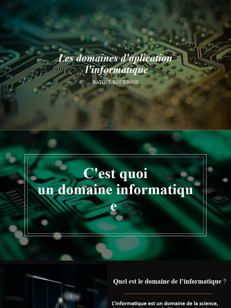 Domaines d'application de l'informatique | PDF | Informatique ...