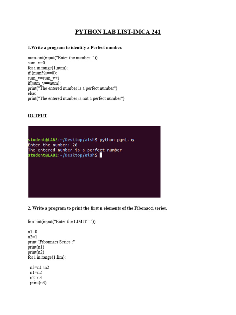 Python List Imca241 | PDF | Arithmetic | Computer Programming