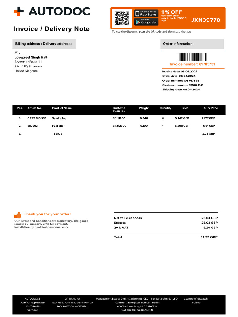 Invoice | PDF | Invoice | Payments