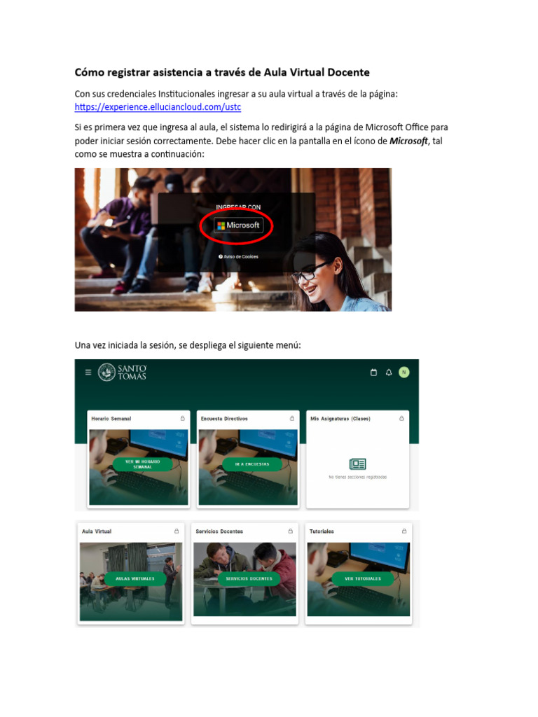 Tutorial Ingreso Aula Virtual y Asistencia Vía Intranet | PDF | Salón de clases | Informática