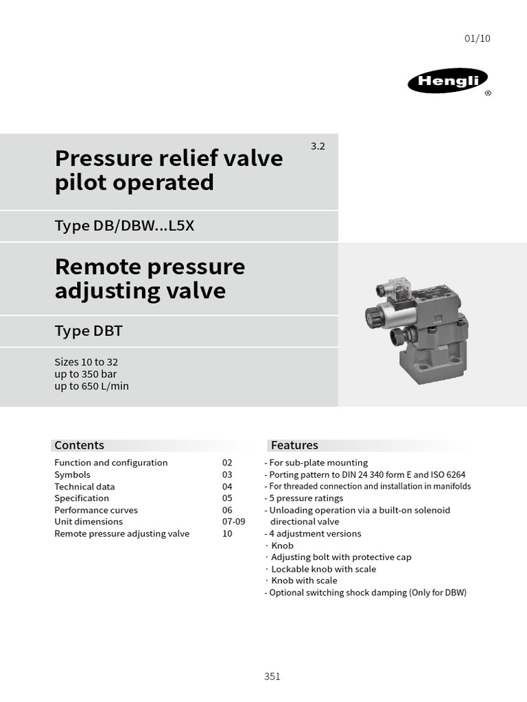 Pressure Relief Valve Pilot Operated Remote Pressure Adjusting Valve ...