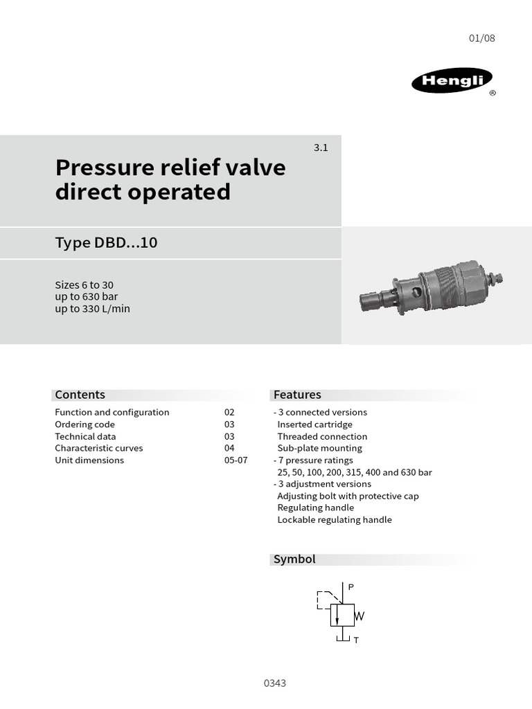 Pressure Relief Valve Direct Operated: Type DBD... 10 | PDF | Valve ...