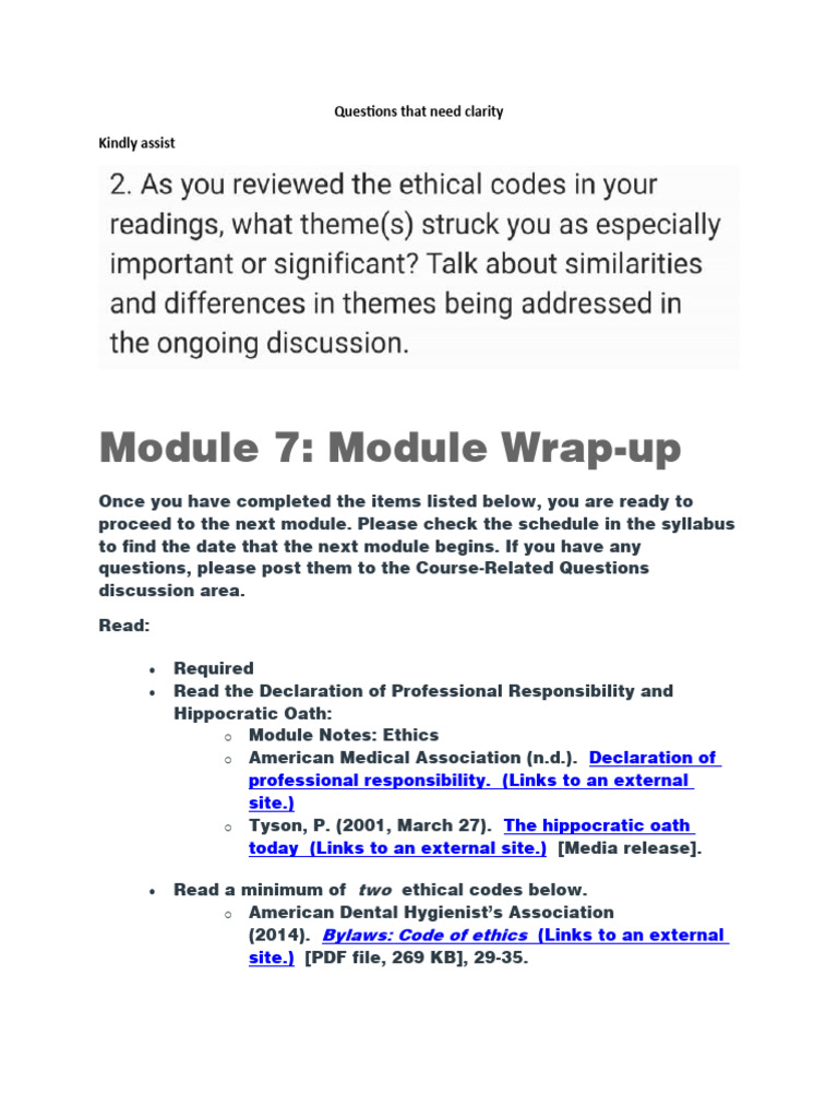 Ethics Module Wrap-Up | PDF | Palliative Care | Medicine