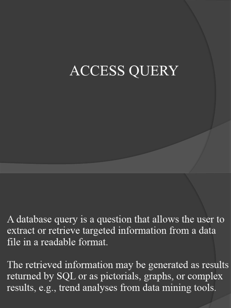 Access Query | PDF | Databases | Sql