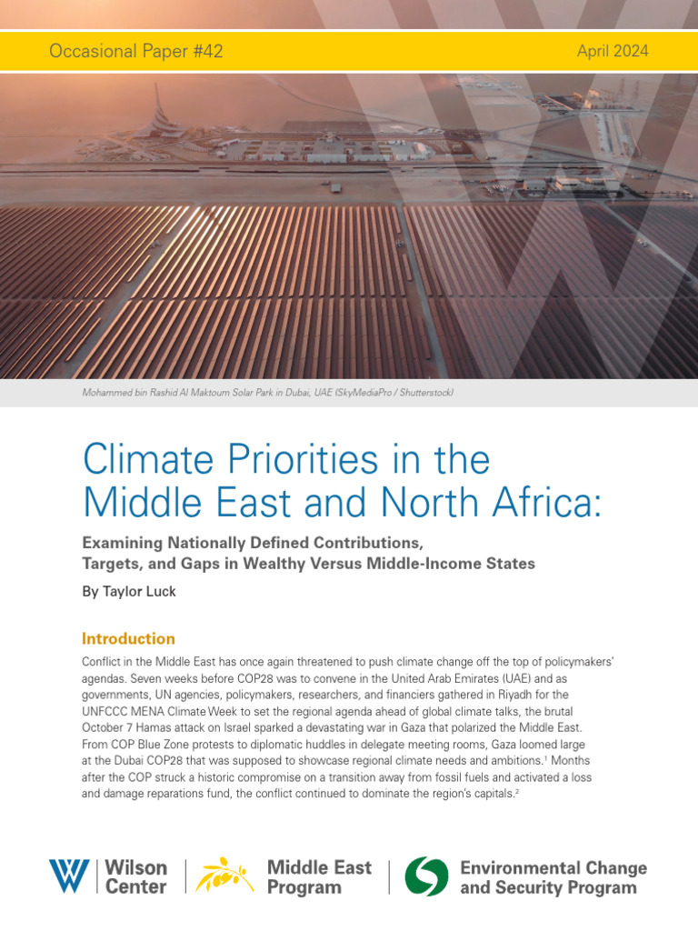 Climate Priorities in The Middle East and North Africa | PDF ...