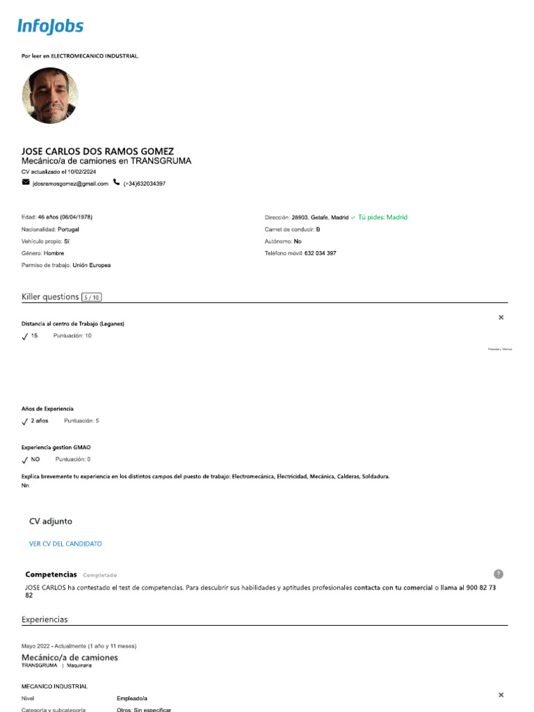 CV Jose Carlos Dos Ramos | PDF