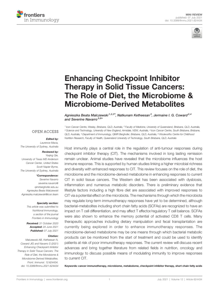 Enhancing Checkpoint Inhibitor Therapy I | PDF | Immunotherapy | T Cell