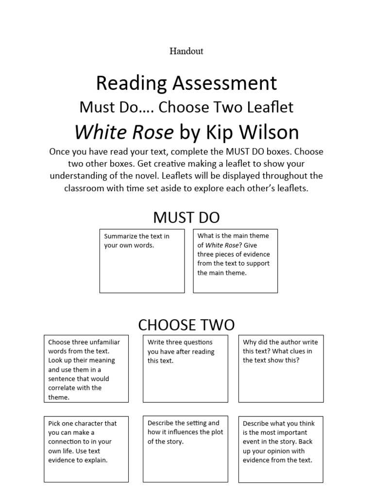 white rose assessment | PDF | Cognition | Human Communication