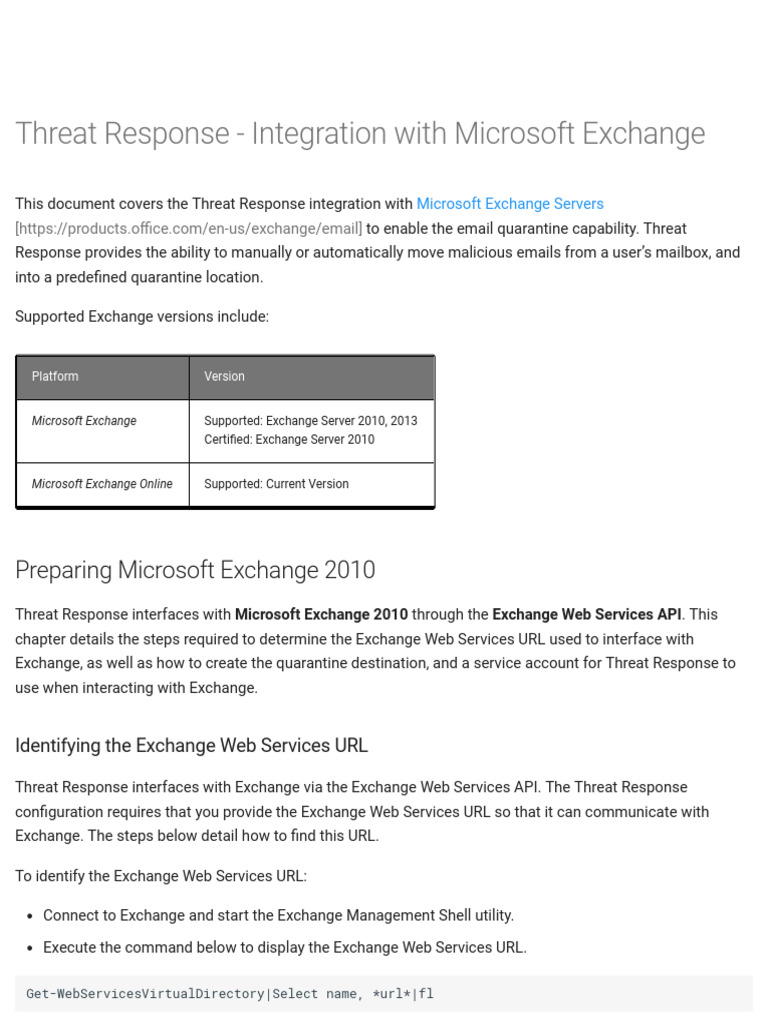 Microsoft Exchange - Proofpoint Threat Response | PDF | Microsoft ...