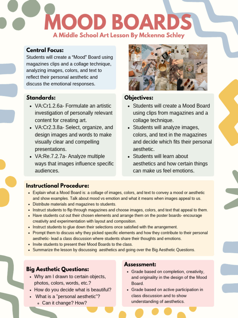 Mood Boards Lesson Plan - Ms | PDF | Aesthetics | Image