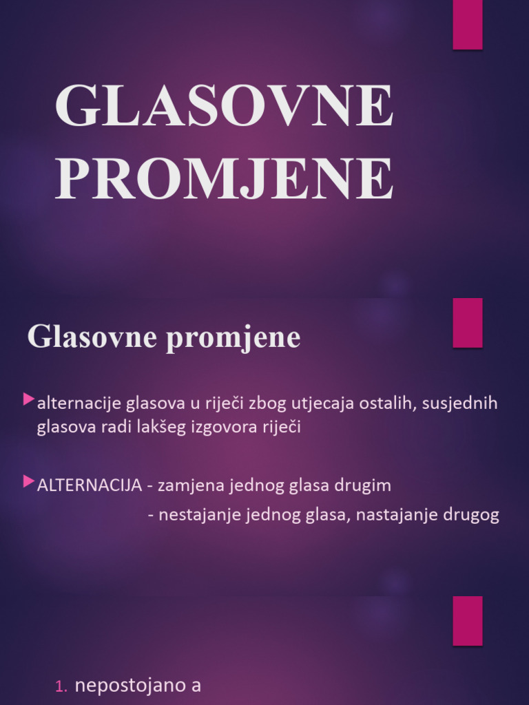 Glasovne Promjene 1. Dio | PDF