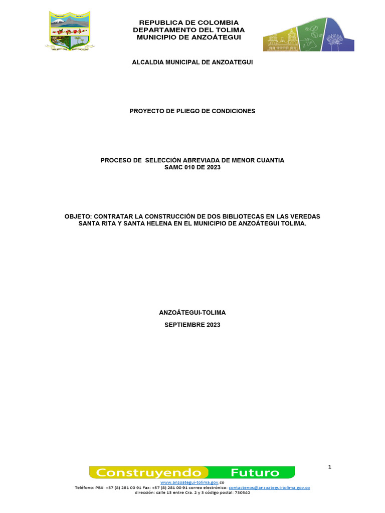 Pliego de Condiciones | PDF