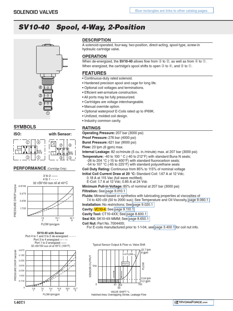 SV10 40 1 407 1 | PDF | Viscosity | Valve