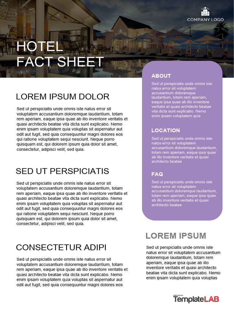 Hotel Fact Sheet | PDF