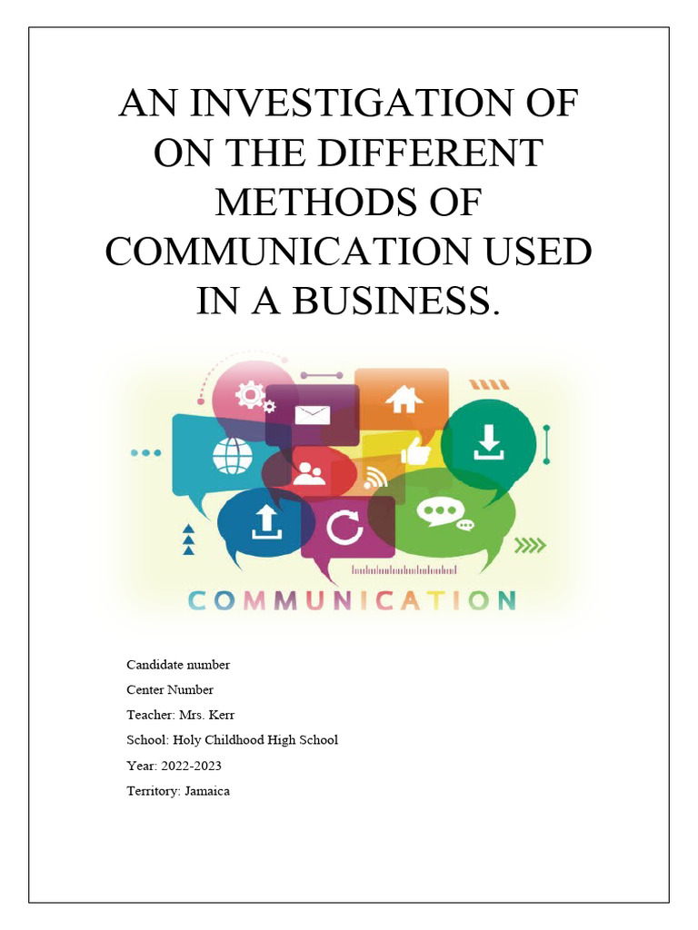 Business Communication Methods Study | PDF | Communication | Image Scanner