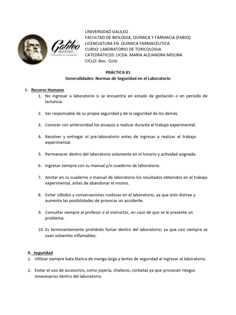 pr_ctica___1-docx_bioseguridad | PDF | Laboratorios | Ácido