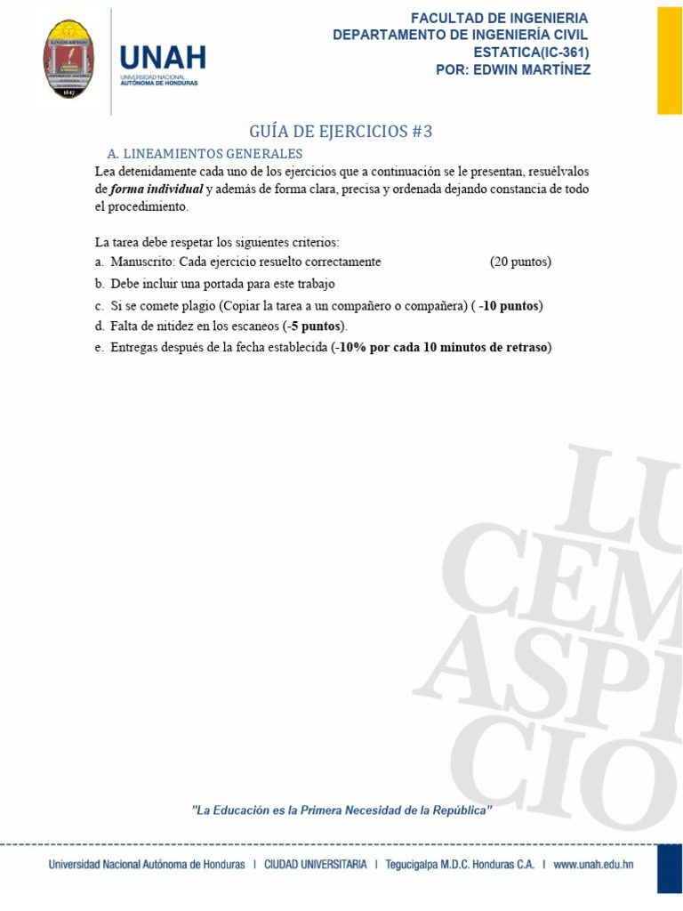 Guía de Ejercicios de Estática IC-361 | PDF | Viga (Estructura) | Ingeniería mecánica