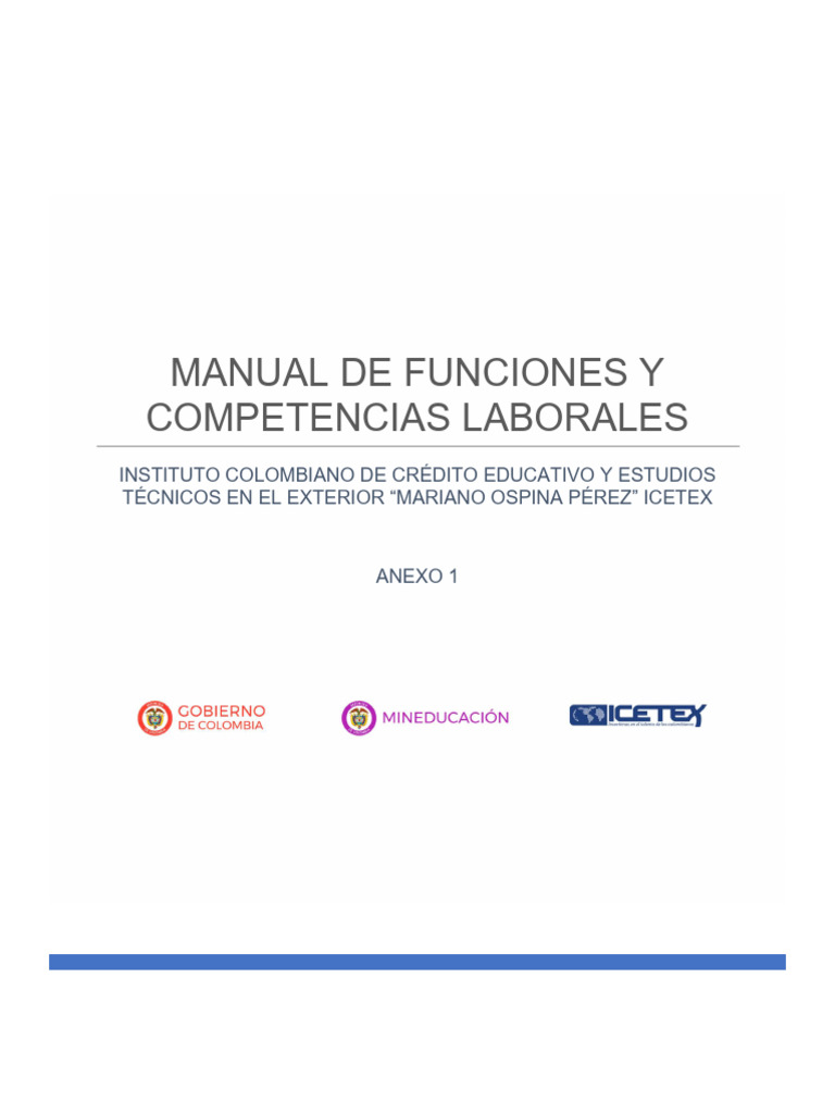 Anexo 1 Manual Específico de Funciones y Competencias Laborales | PDF | Presupuesto | Contador