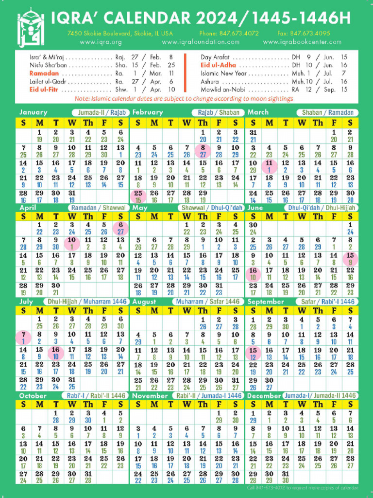 Calendar 2024 IQRA | PDF