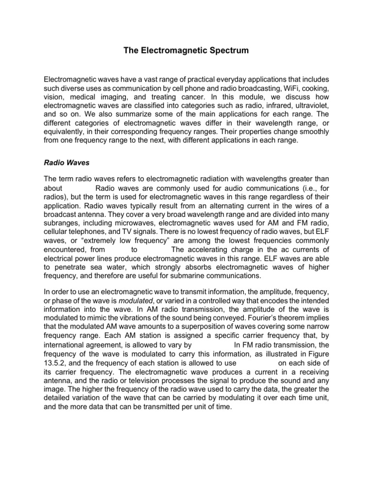 5. The Electromagnetic Spectrum | PDF | Electromagnetic Spectrum ...