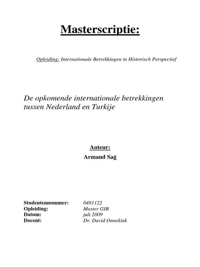 Armand Sag - Masterscriptie | PDF