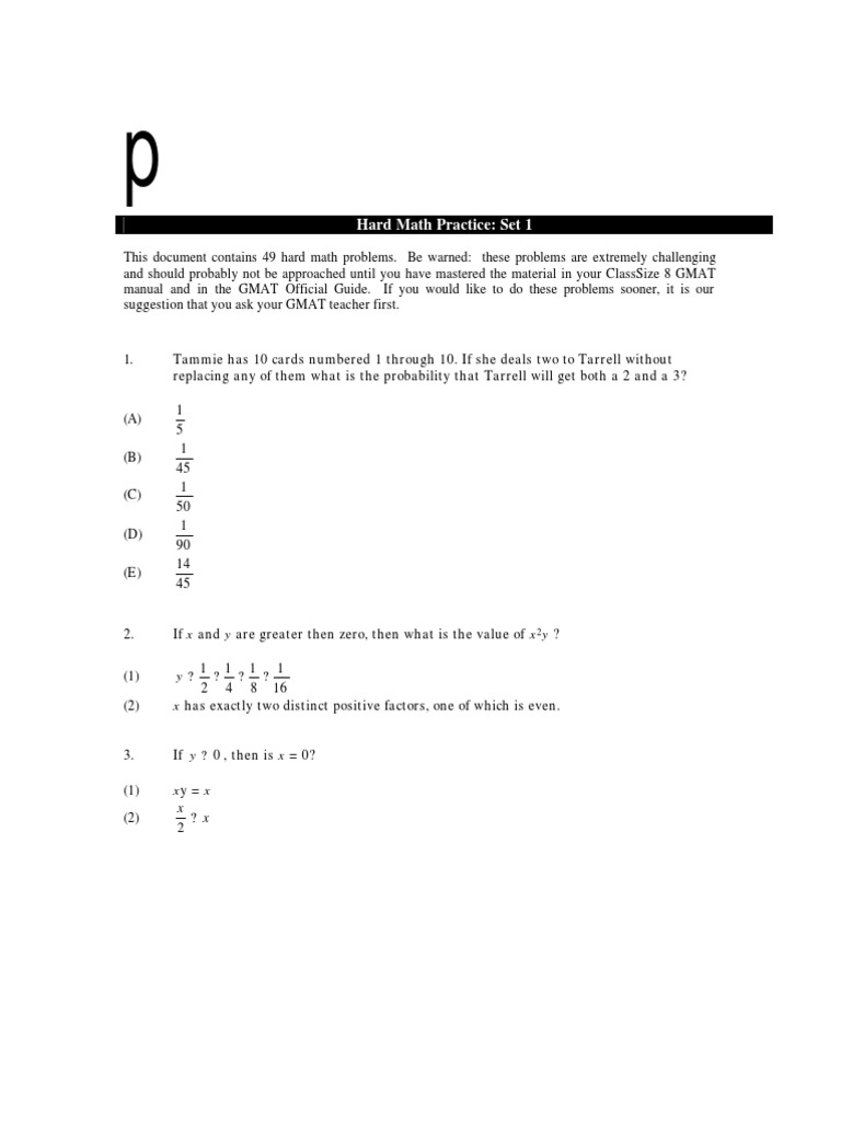 Hard Math #3 Problems | PDF | Elementary Mathematics | Teaching Mathematics