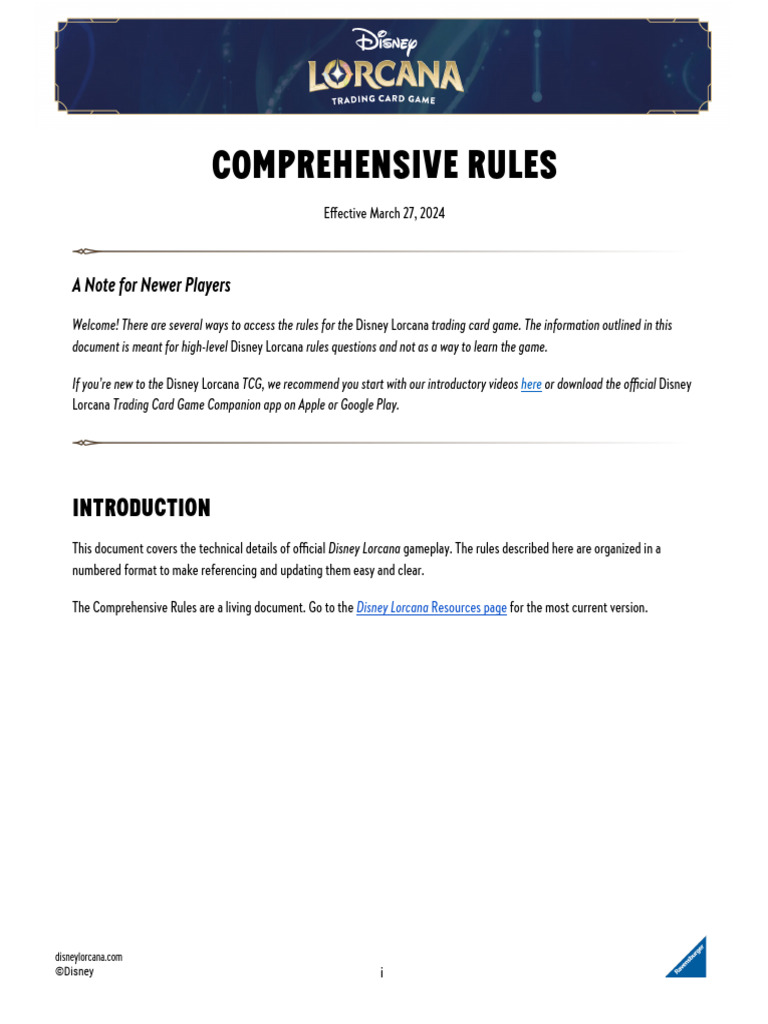 Disney_Lorcana_Comprehensive_Rules_-_032724_1 | PDF | Playing Cards ...