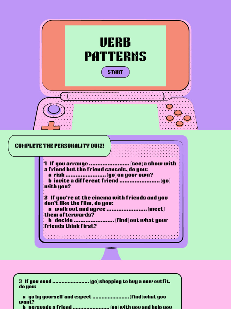 Verb Patterns Practice | PDF