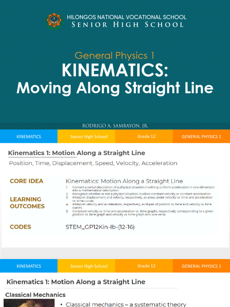 Lesson 5 Kinematics Moving Along Straight Line | PDF | Acceleration ... Lesson 5 Kinematics Moving Along Straight Line | PDF | Acceleration ...