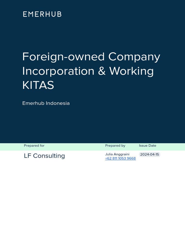 EMERHUB Quotation - Foreign Owned Company Establishment For LF Consulting | PDF | Payroll Tax ...