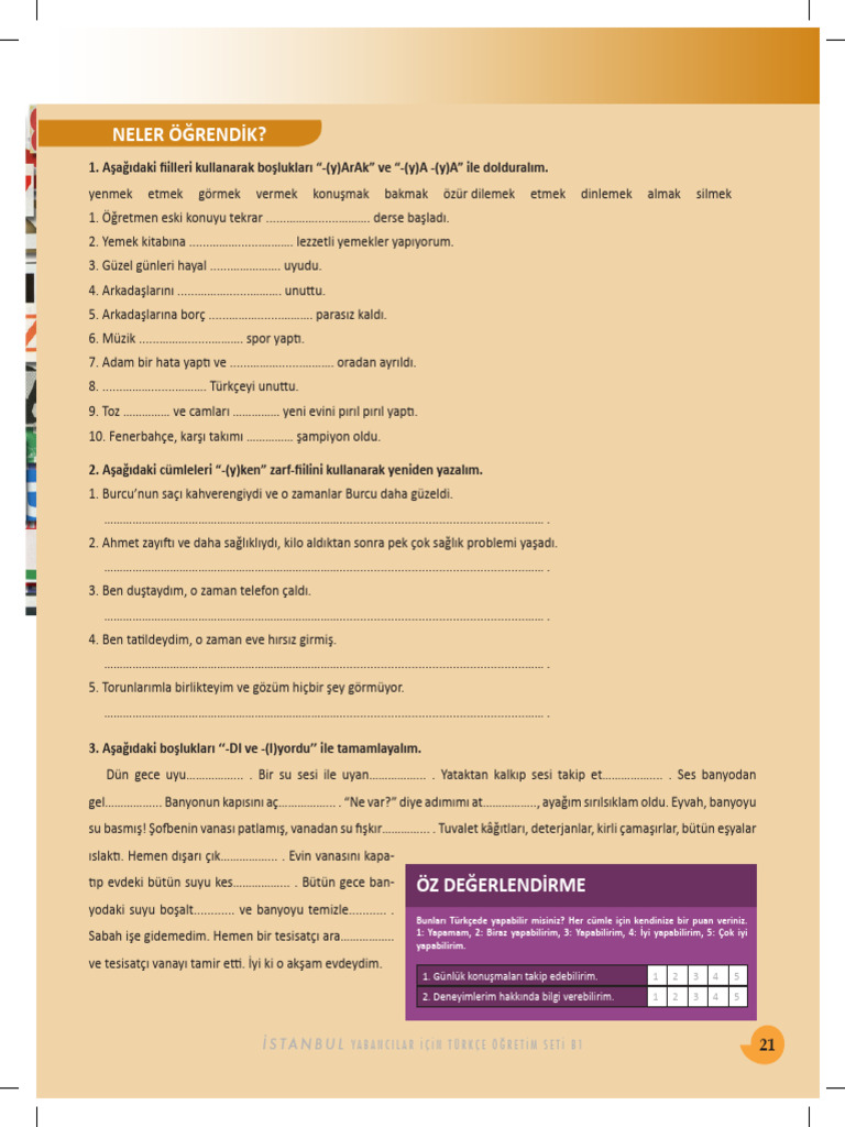 B1 Turkish Grammar Excercises | PDF