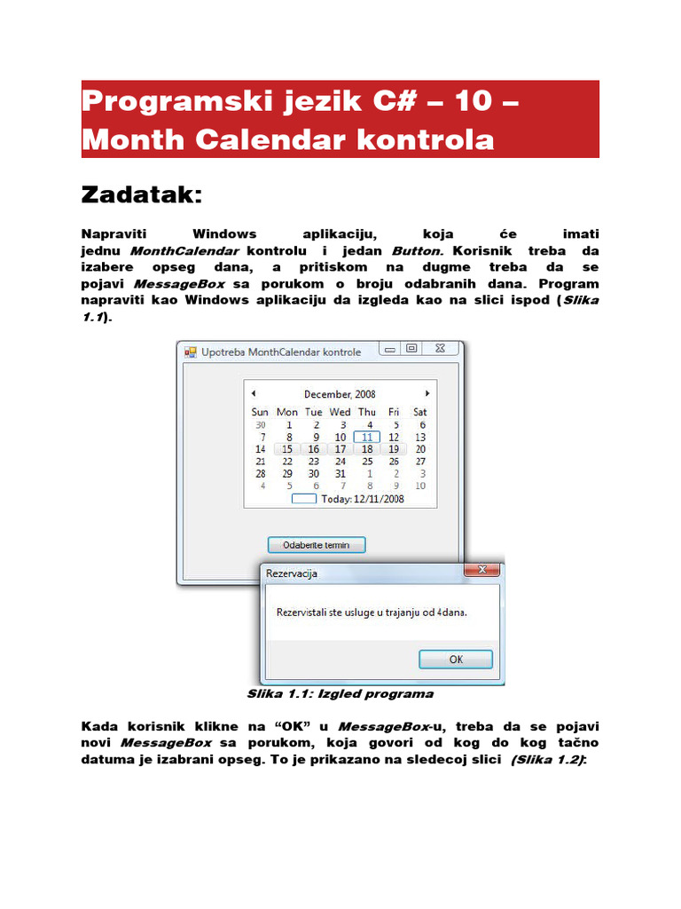 Month Calendar Kontrola | PDF
