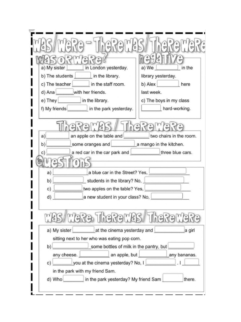 Was Were English Grammar | PDF