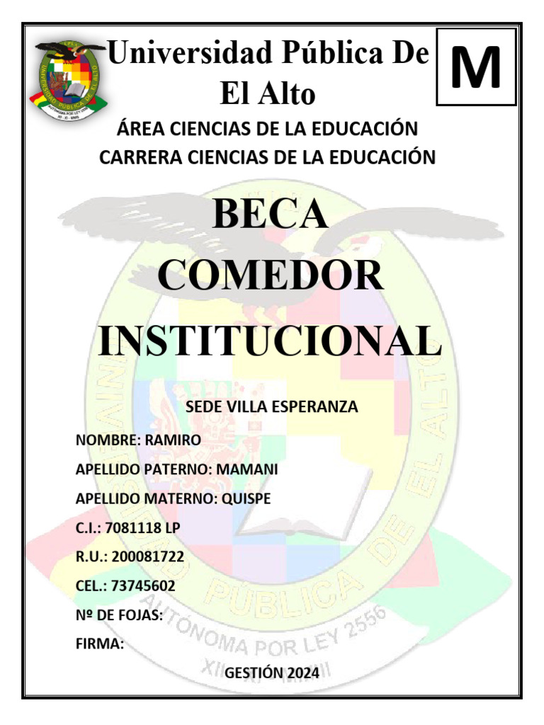 Caratula - Beca (1) Upea | PDF