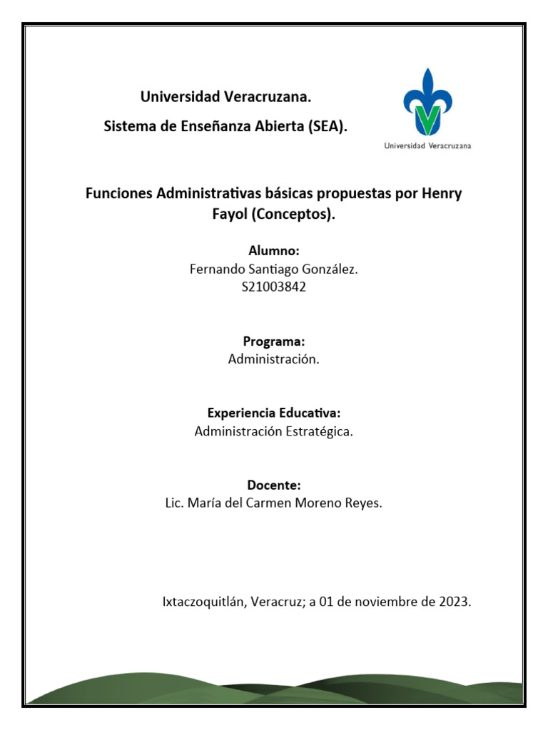 Funciones Administrativas de Fayol | PDF | Contabilidad | Business