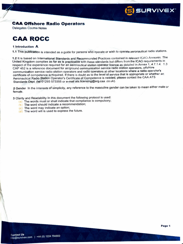 Caa Offshore Radio Op | PDF | Transponder (Aeronautics) | Human Communication