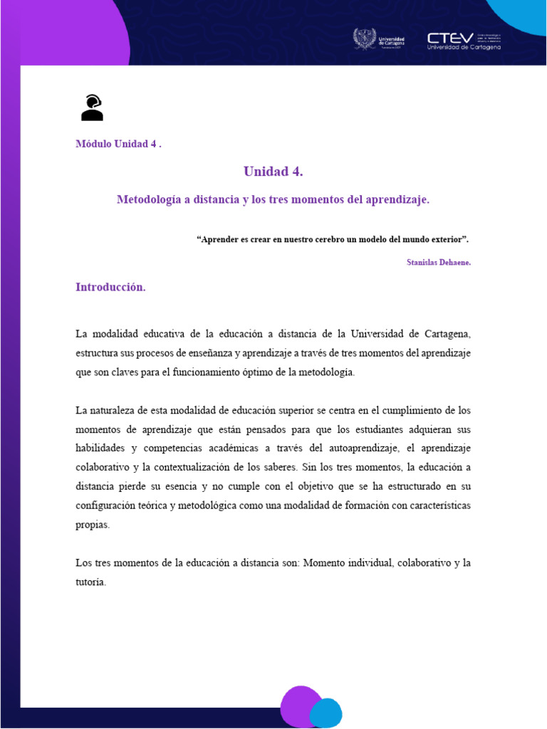 Modulo 4 MEAD. | PDF | Aprendizaje | Educación a distancia