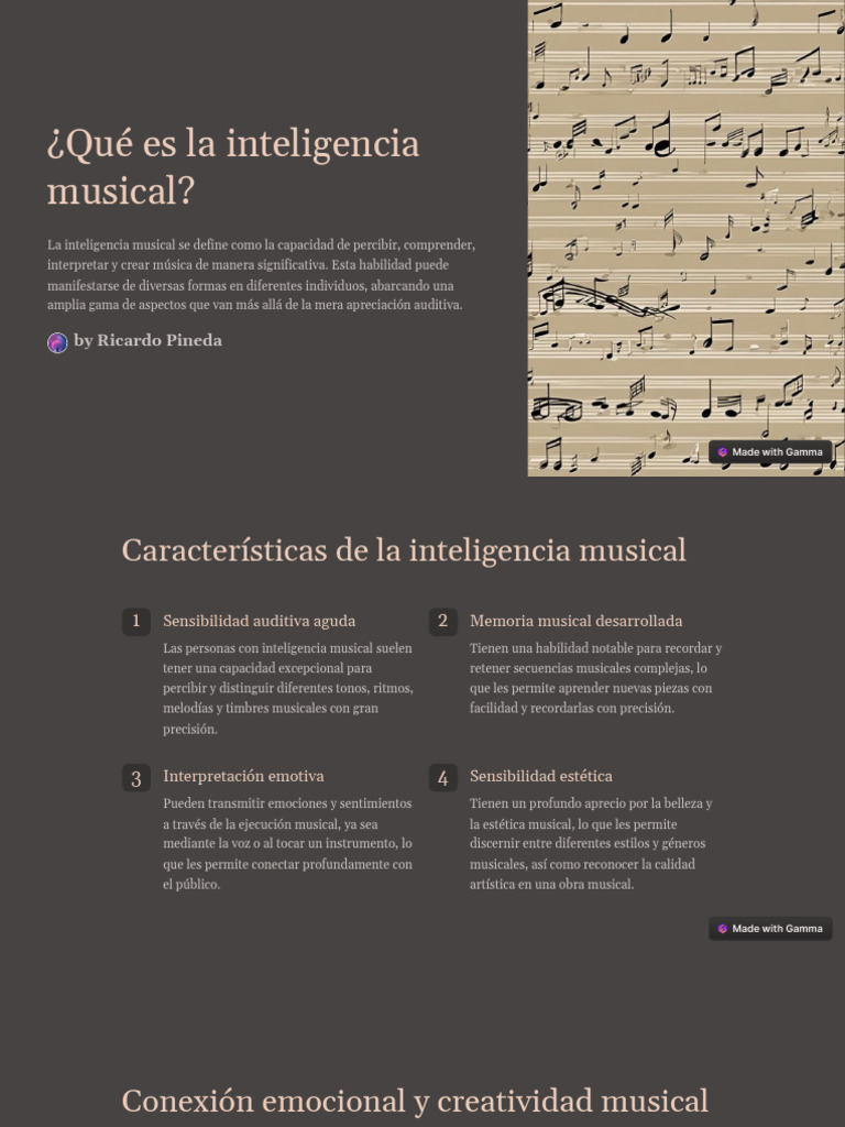 Características y actividades de la inteligencia musical | PDF ...