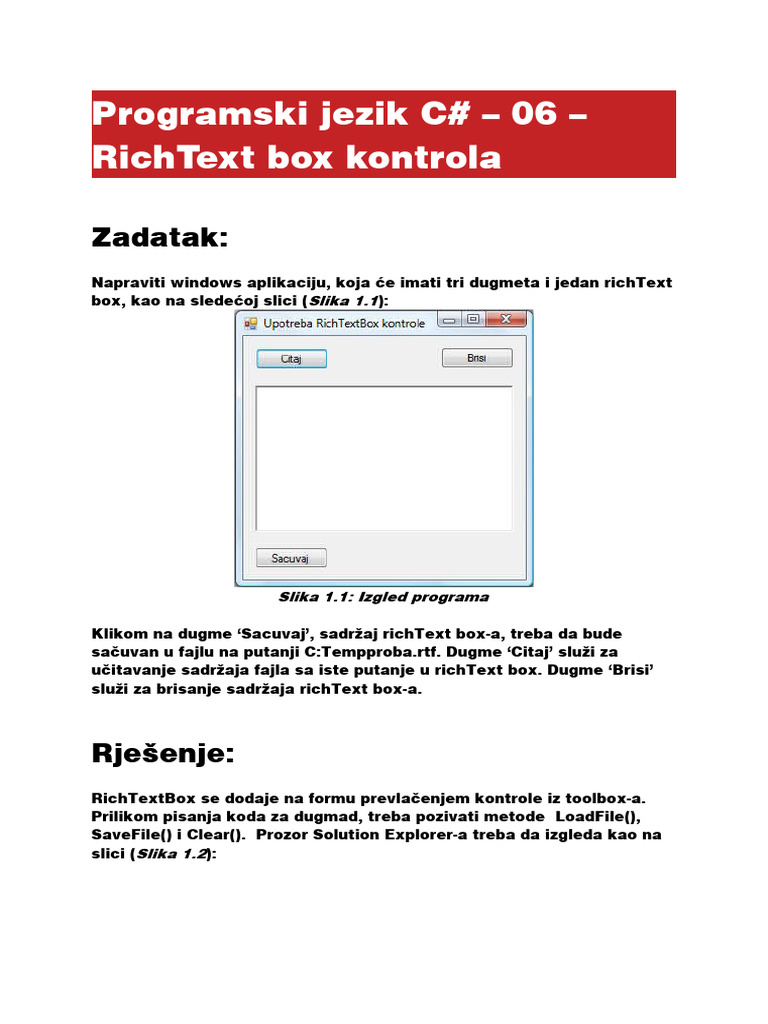 C# - 06 - RichText Box Kontrola | PDF