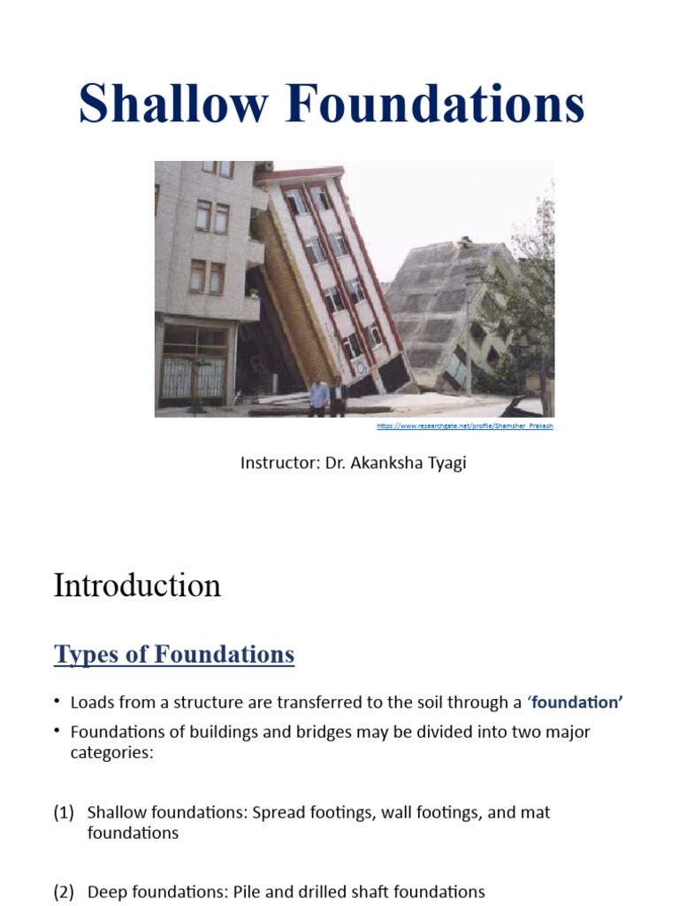 Shallow Foundations-Bearing Capacity (Updated) | PDF | Foundation (Engineering) | Deep Foundation
