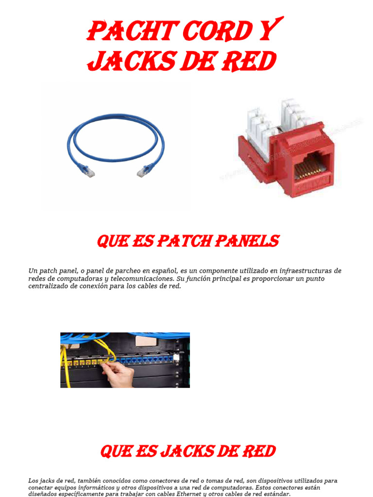 Patch Panels y Jacks de Red: Guía Completa | PDF | Conector eléctrico ...