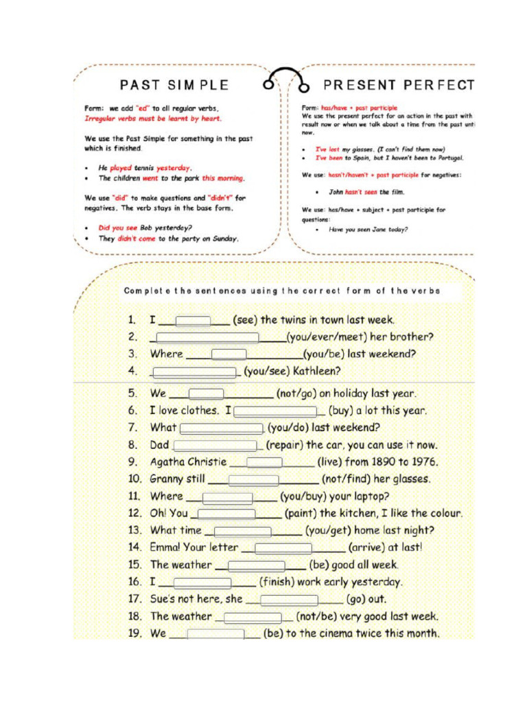 PRESENTE PERFECTO | PDF