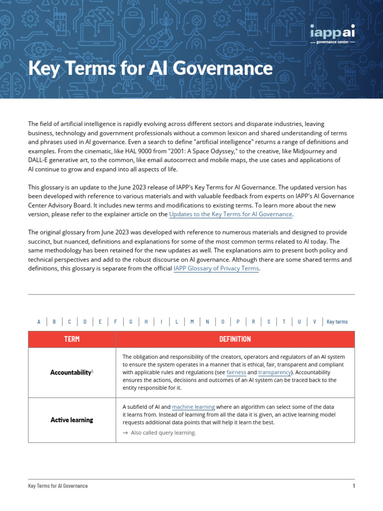 AI Governance Glossary Update | PDF | Machine Learning | Artificial ...
