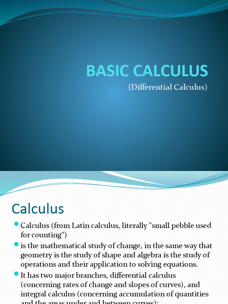 Basic Calculus Intro | PDF | Function (Mathematics) | Calculus