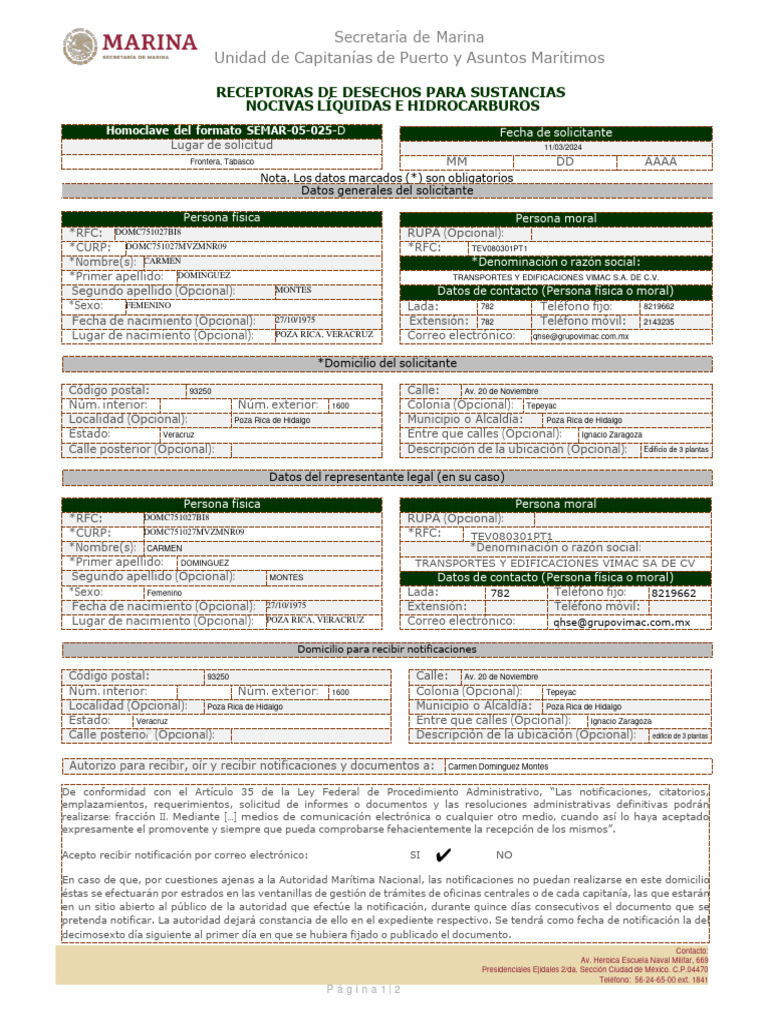 Registro de Desechos Marítimos SEMAR | PDF