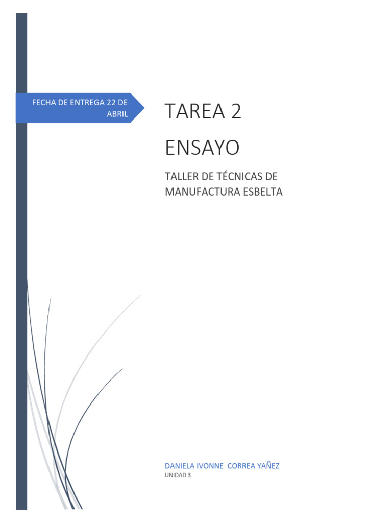 TAREA 2 Ensayo | PDF | Lean Manufacturing | Procesos de negocio