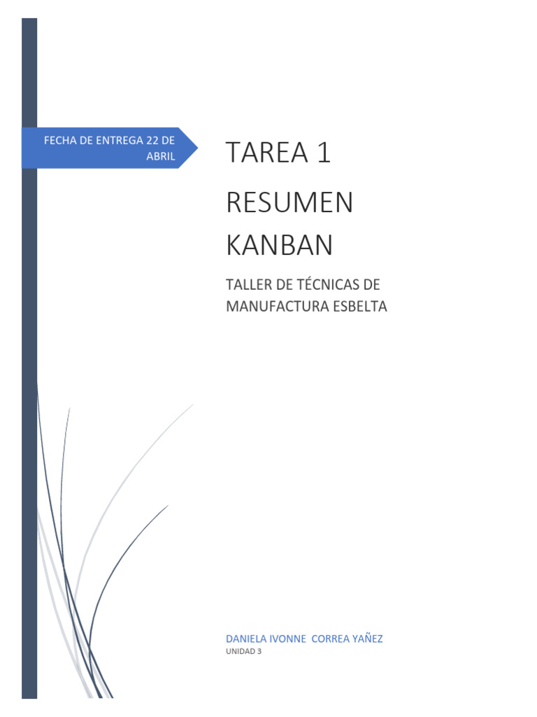 Tarea 1 Resumen Kanban | PDF | Lean Manufacturing | Economias