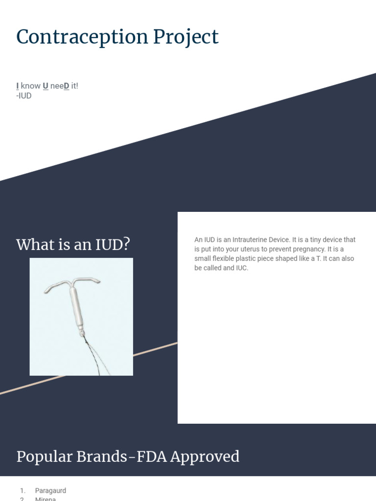 Contraception Project | PDF | Birth Control | Methods Of Birth Control