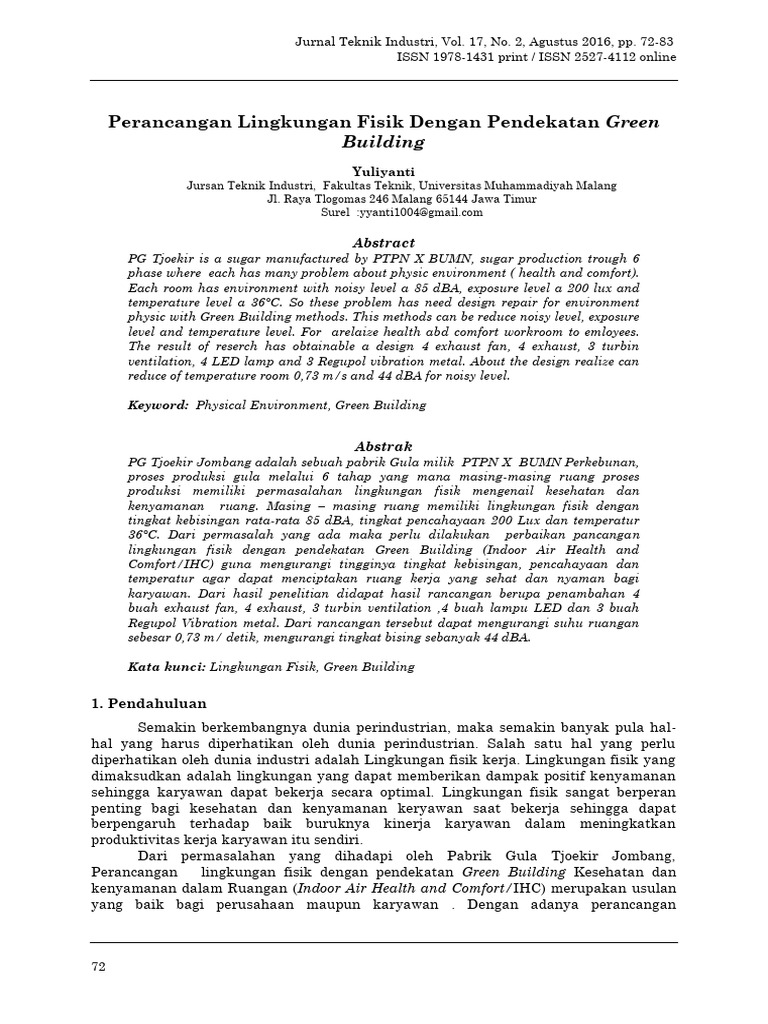 Perancangan Lingkungan Fisik Dengan Pendekatan GRE | PDF